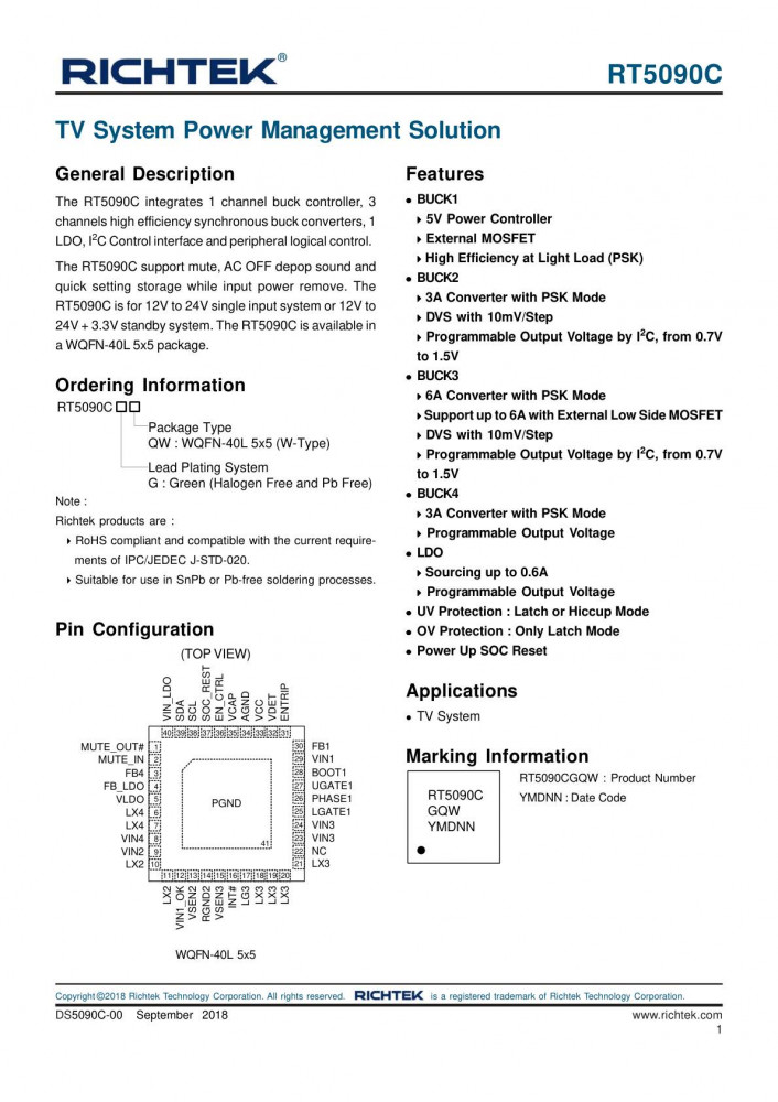 RT5090C datasheet page 1