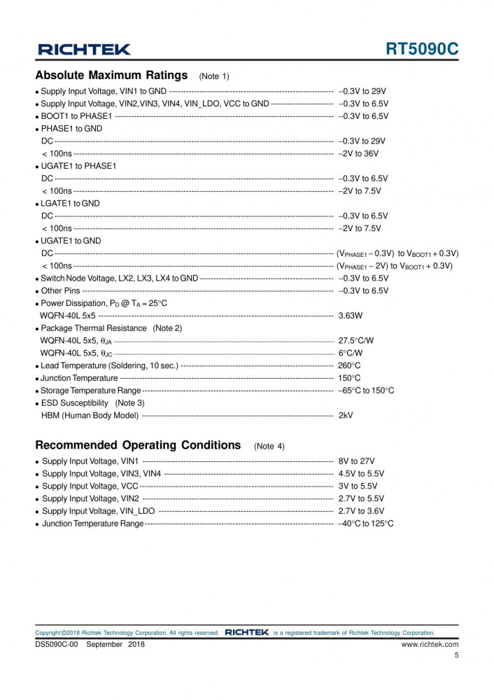 RT5090C datasheet page 5