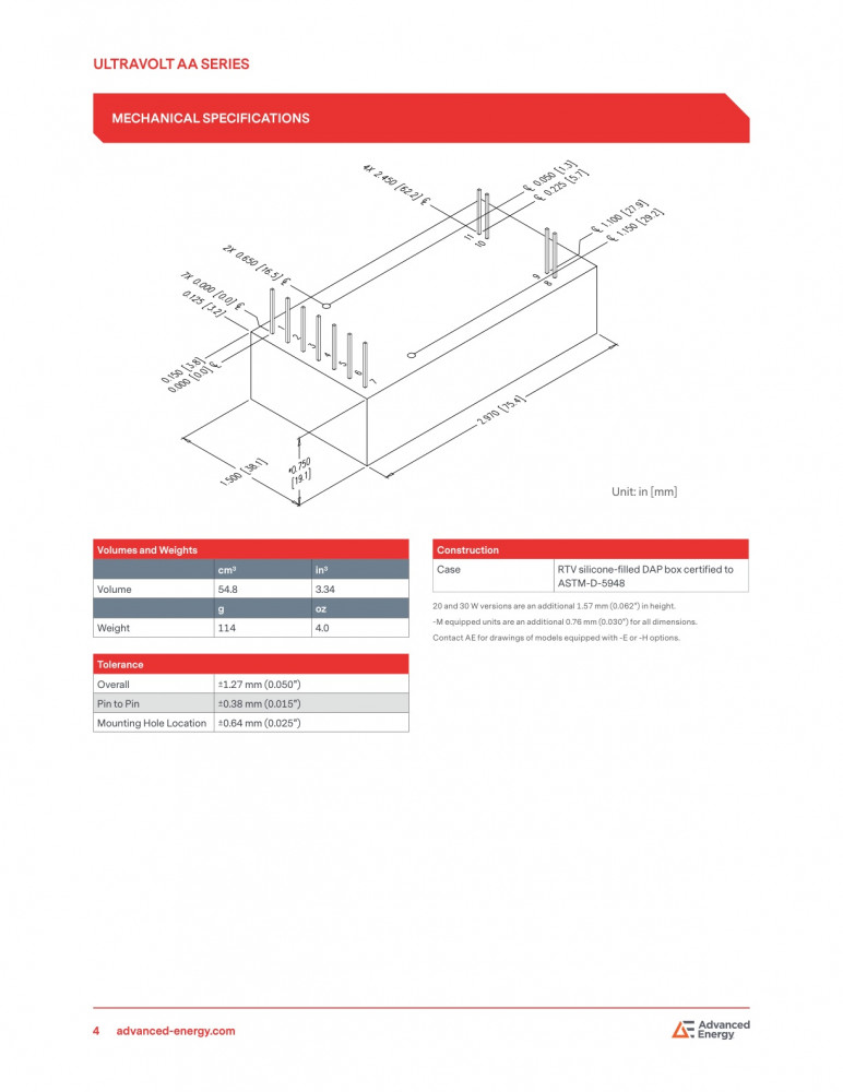 UltraVolt AA Series datasheet page 4