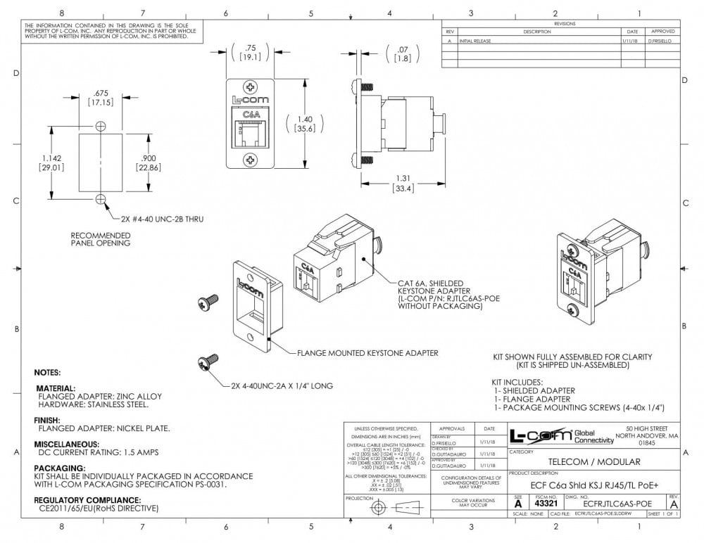 L-com ECFRJTLC6AS-POE technical document preview