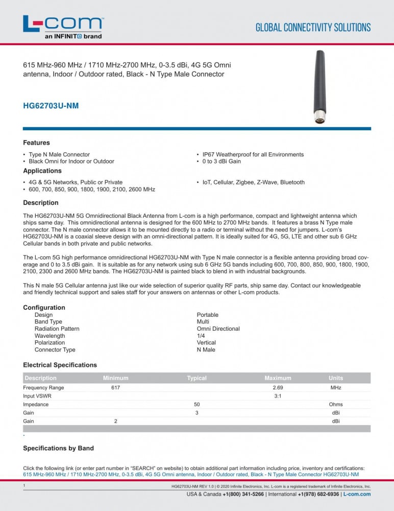 HG62703U-NM product documentation page 1