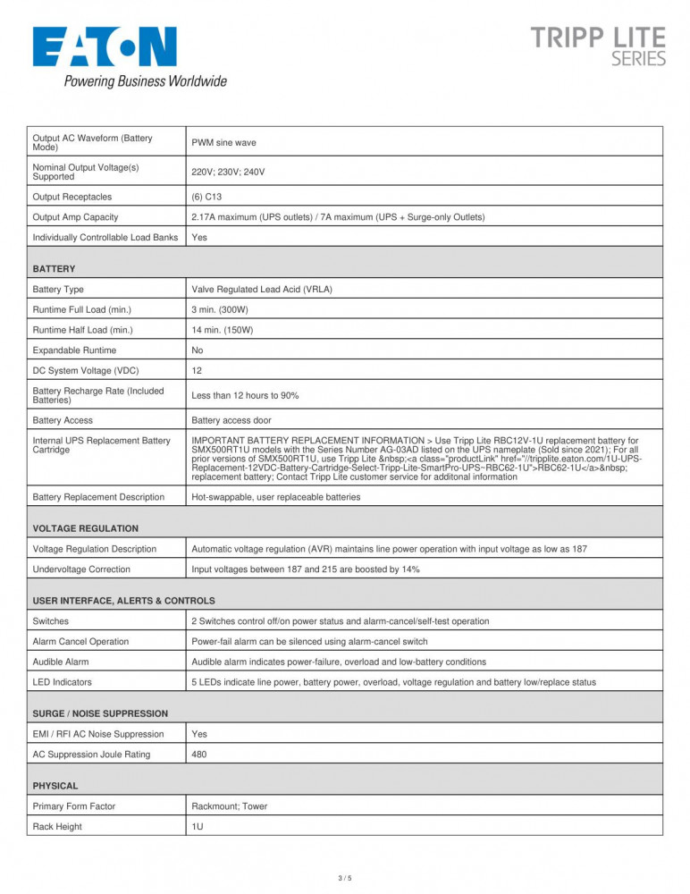 SMX500RT1U technical document image, page 3