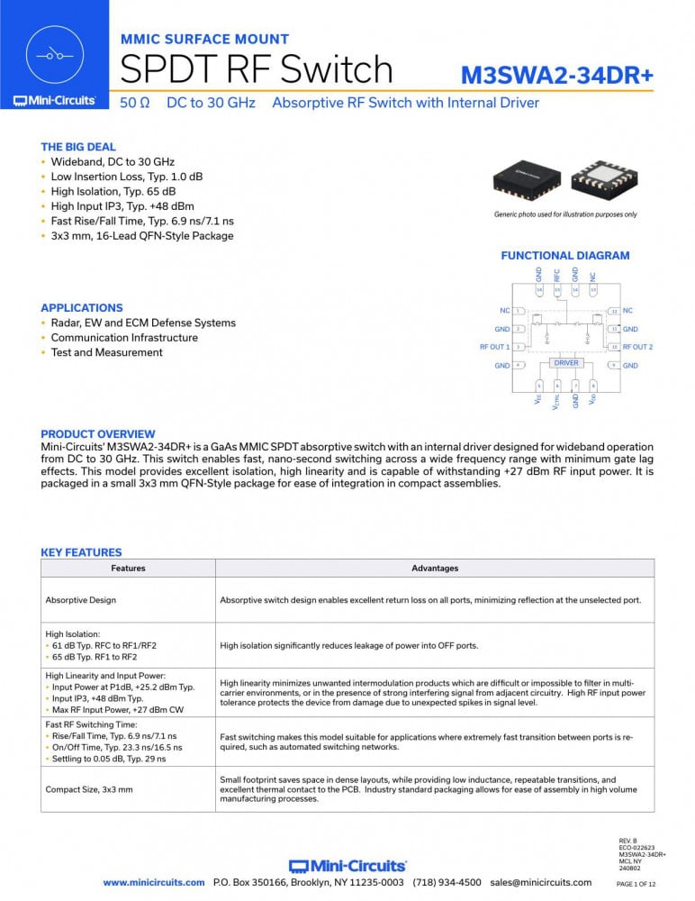M3SWA2-34DR+ datasheet page 1