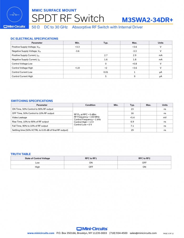 M3SWA2-34DR+ datasheet page 3