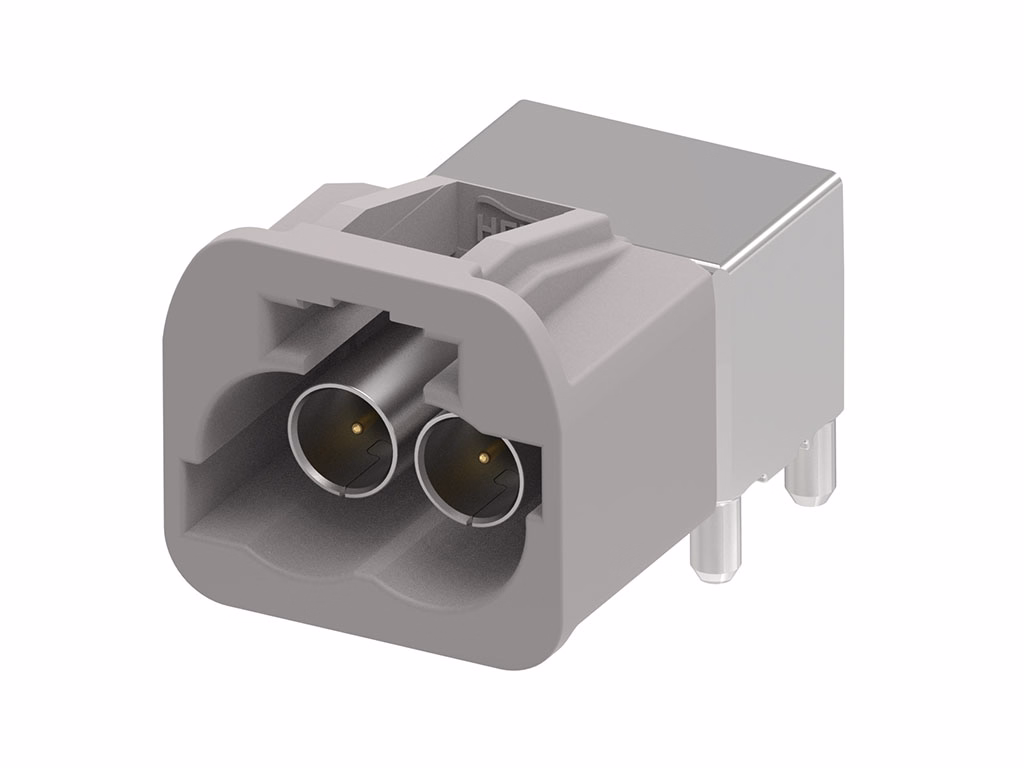 High-Speed FAKRA Mini (HFM) Dual Header, 1x2, Right-Angle, Through Hole, Key G, Gray, 50 Ohms for sale