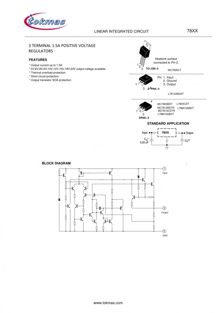 MC7805BDT datasheet page 1