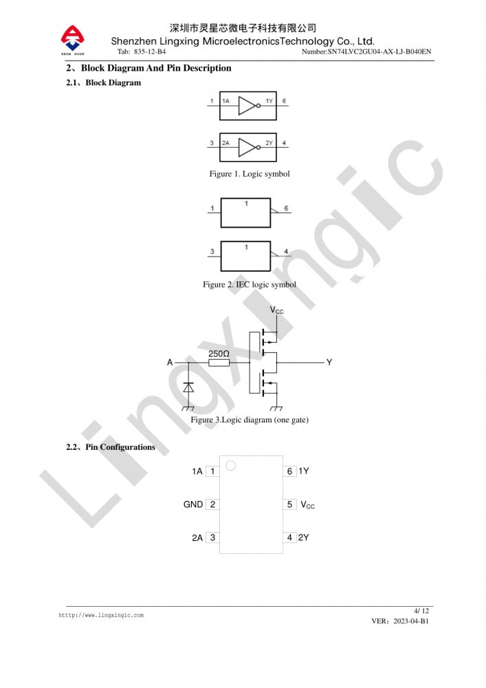SN74LVC2GU04DB(LX) datasheet page 4