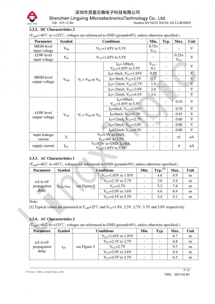 SN74LVC2GU04DB(LX) datasheet page 7