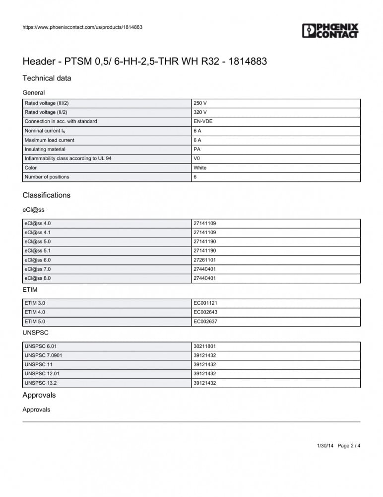 Phoenix Contact 1814883 technical document page 2