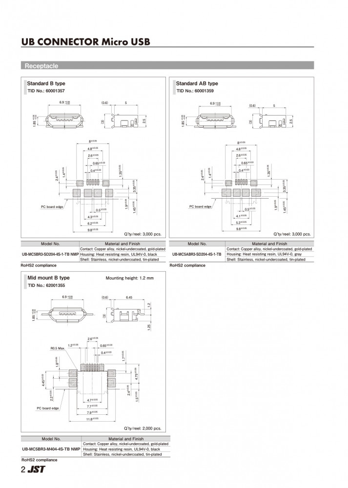 JST UB-MC5BR3-SD204-4S-1-TB technical document page 2