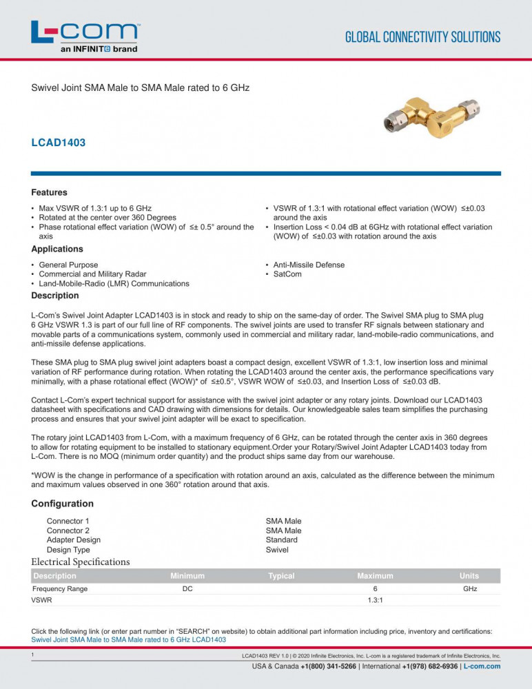 LCAD1403 datasheet page 1