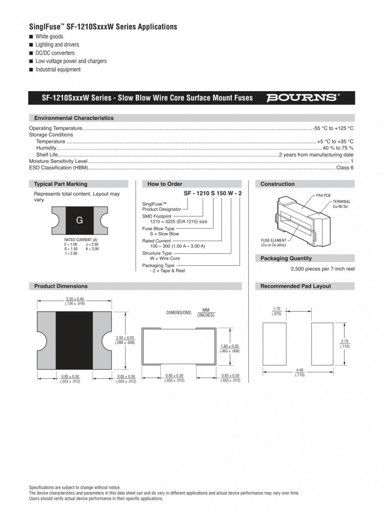 BOURNS SF-1210S series datasheet page 2