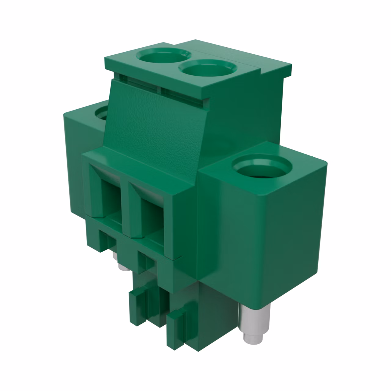 3.81mm Pitch Eurostyle Vertical Plug, with Retention Screws and Reverse Imprinting, Front Wire Entry, Green Housing, 2 Circuits for sale
