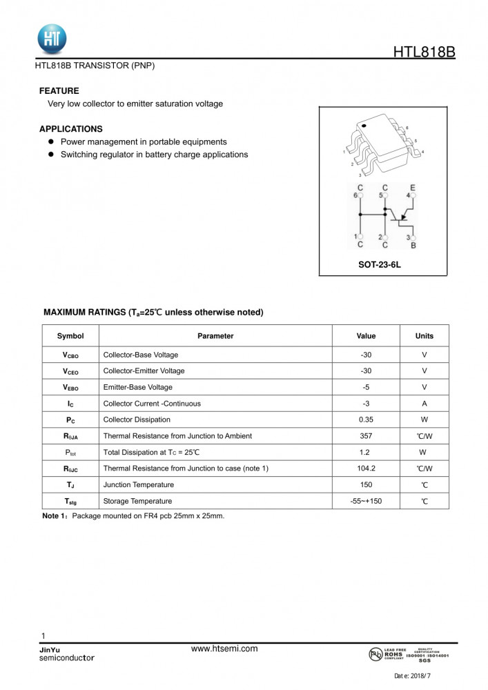 HTL818B datasheet page 1
