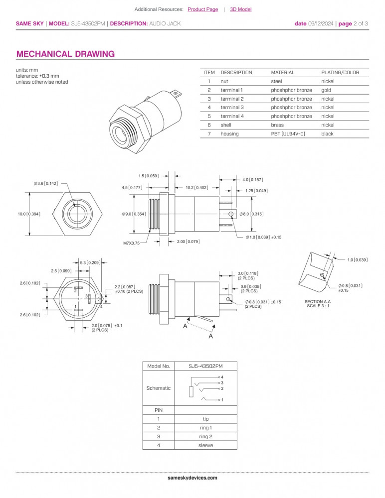 SJ5-43502PM technical document, page 2