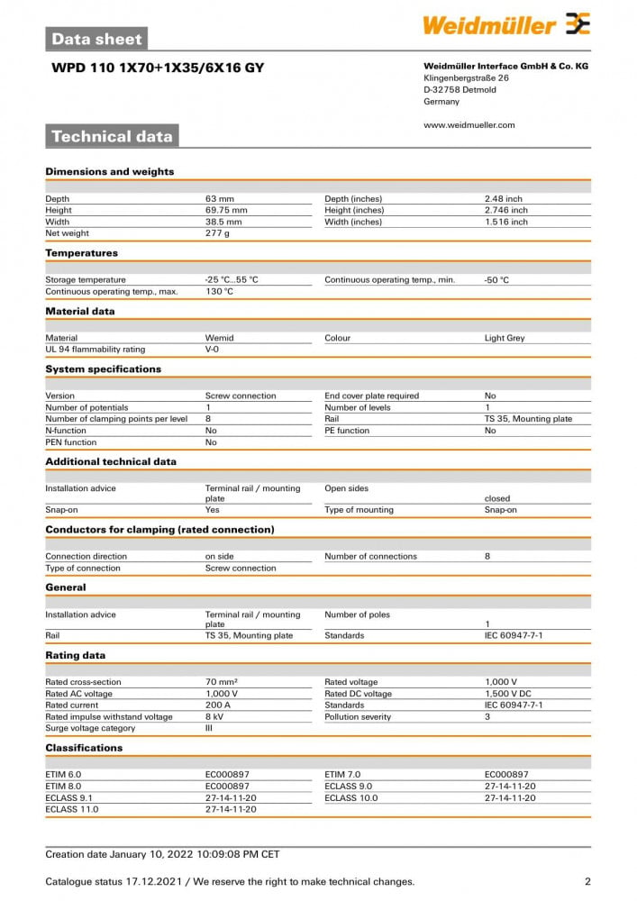 WEIDMULLER 2603810000 document page 2