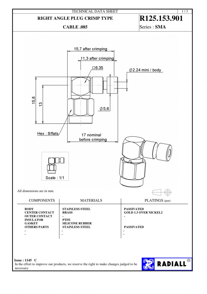 Radiall R125153901 product document page 1