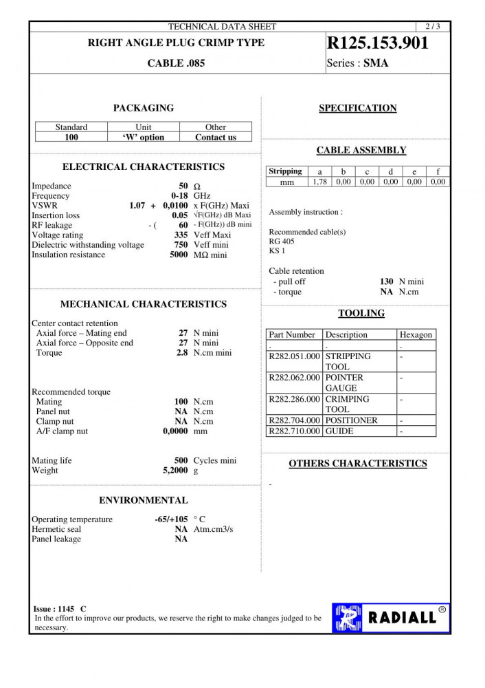 Radiall R125153901 product document page 2