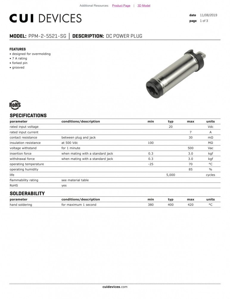 PPM-2-5521-SG datasheet page 1