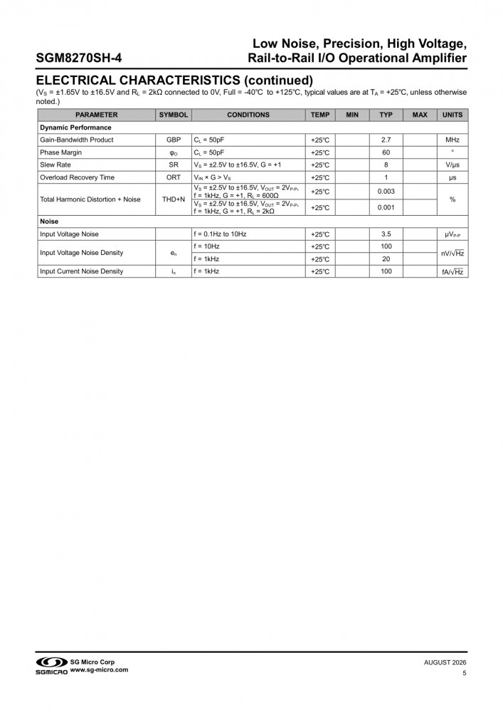 SGM8270SH-4 datasheet preview, page 5