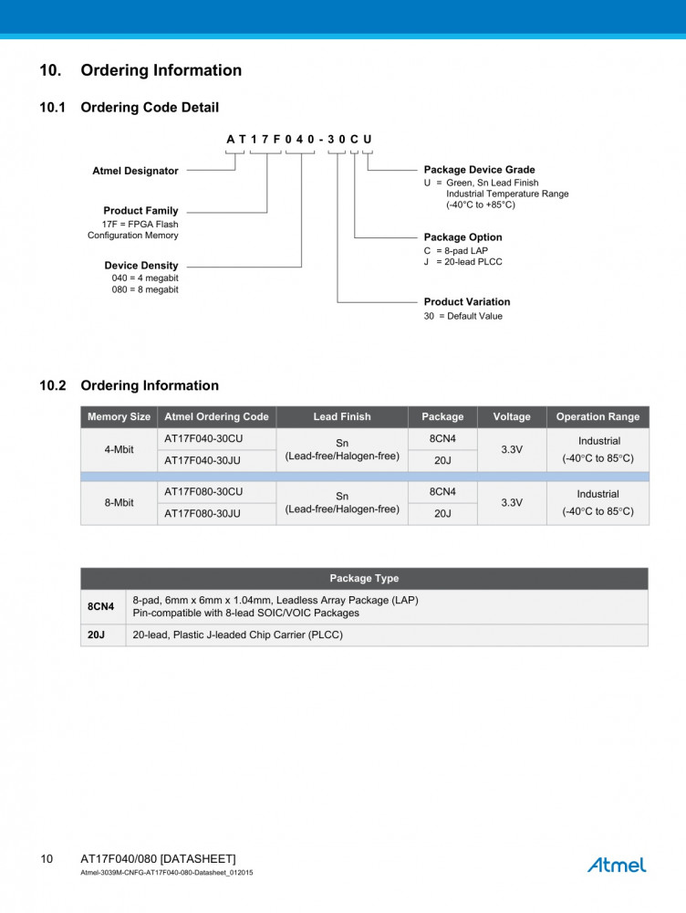 AT17F series datasheet page 10
