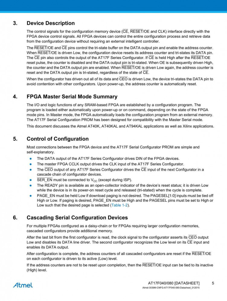 AT17F series datasheet page 5