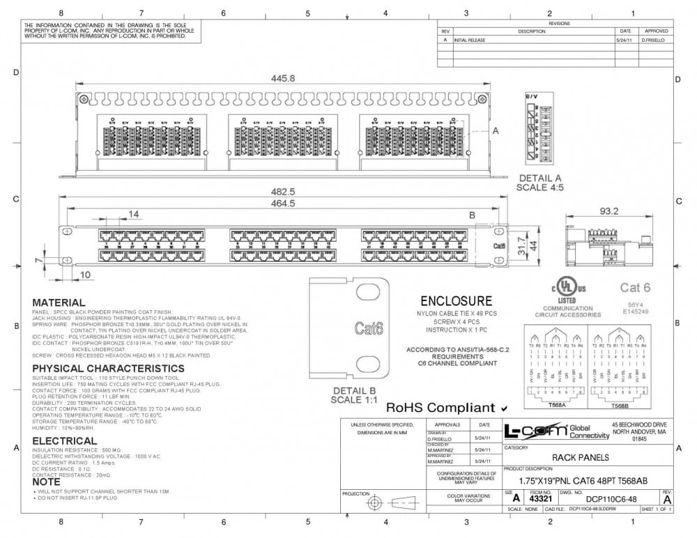 L-com DCP110C6-48 product drawing