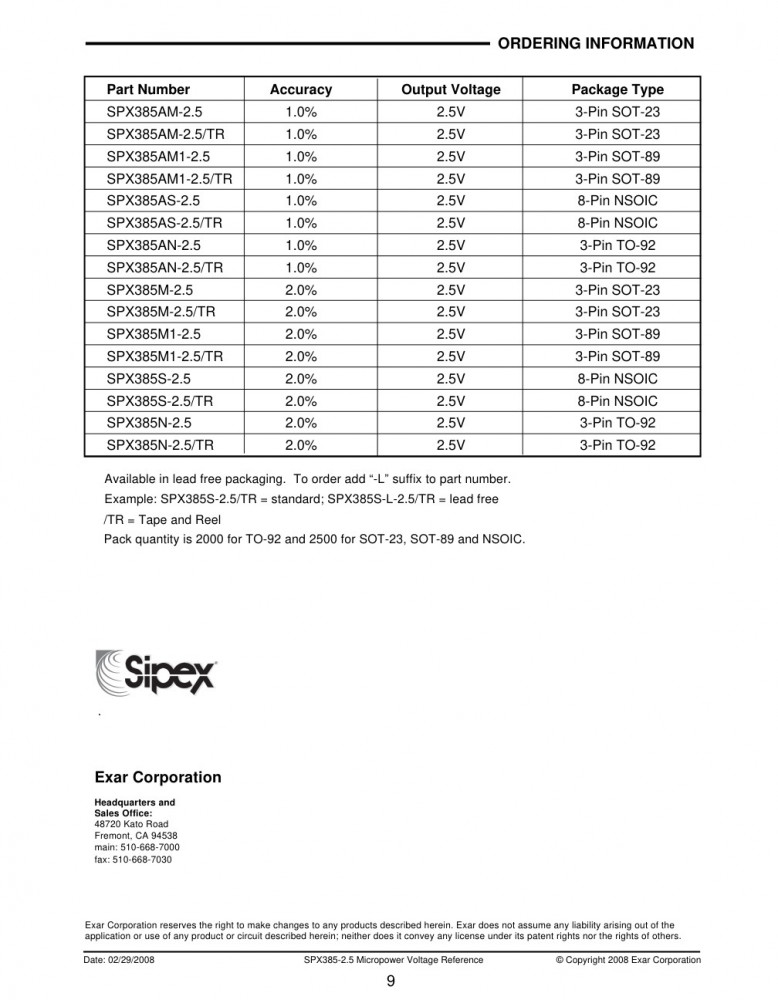 SPX385 datasheet page 9
