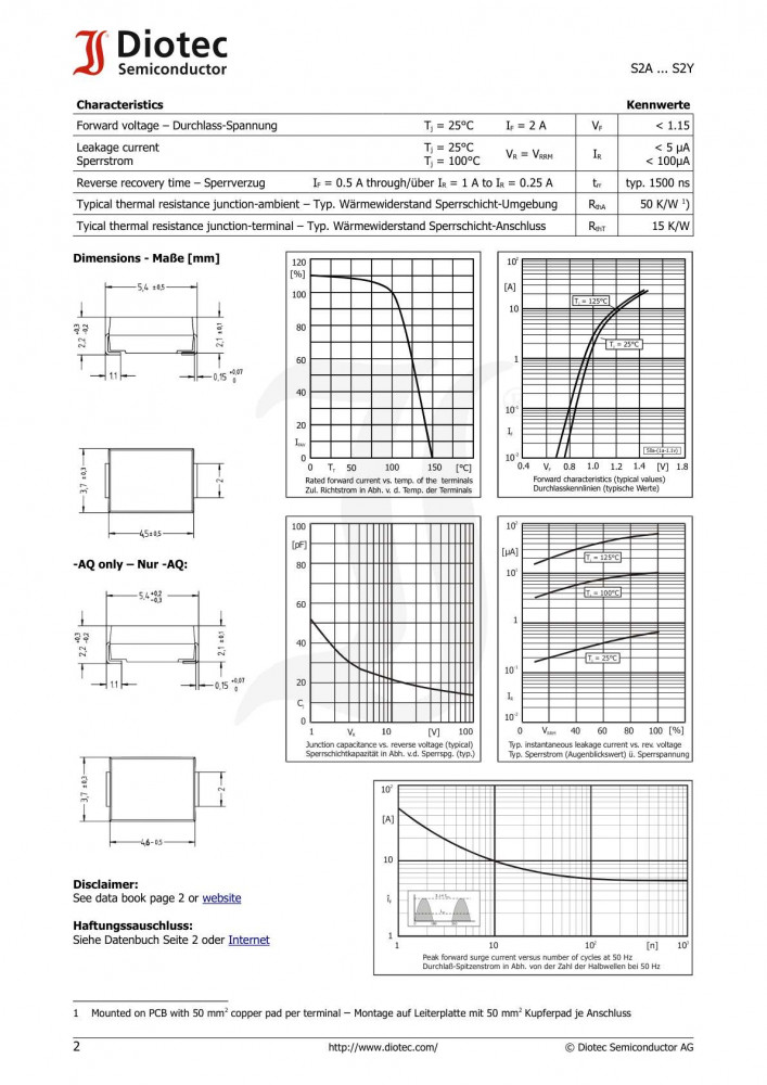 DIOTEC S2J-AQ technical document page 2