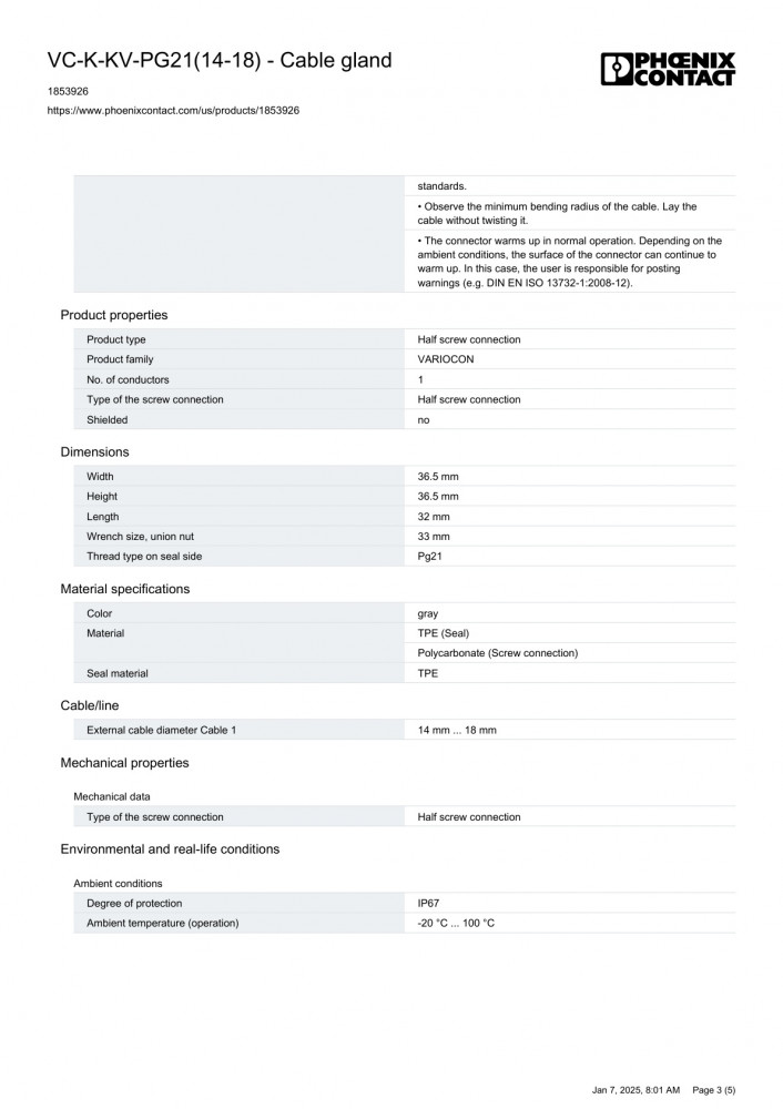 Phoenix Contact 1853926 technical document page 3