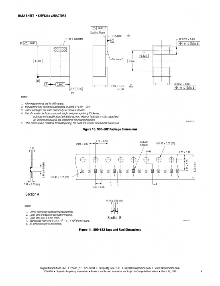 SMV121x datasheet page 9