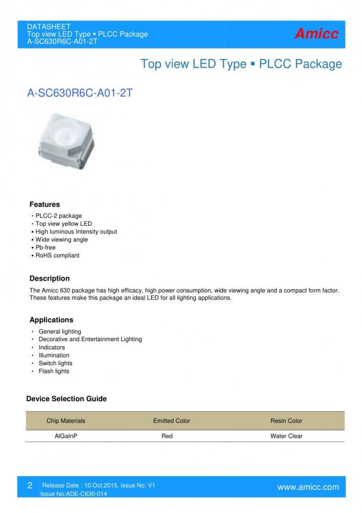 A-SC630R6C-A01-2T datasheet page 2