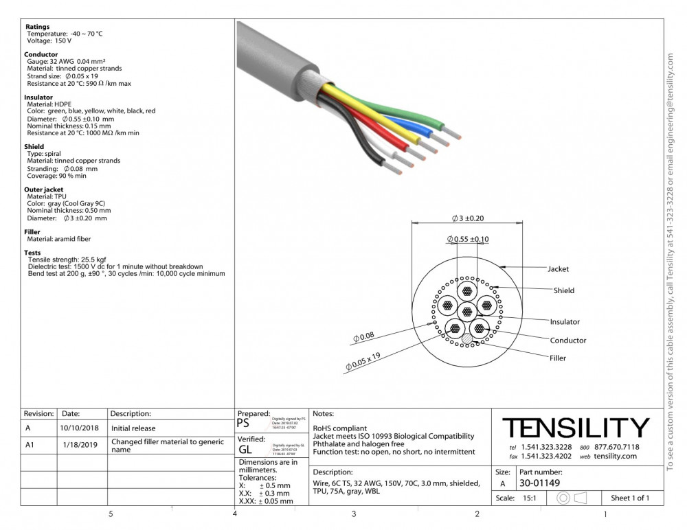 Tensility International 30-01149 product drawing