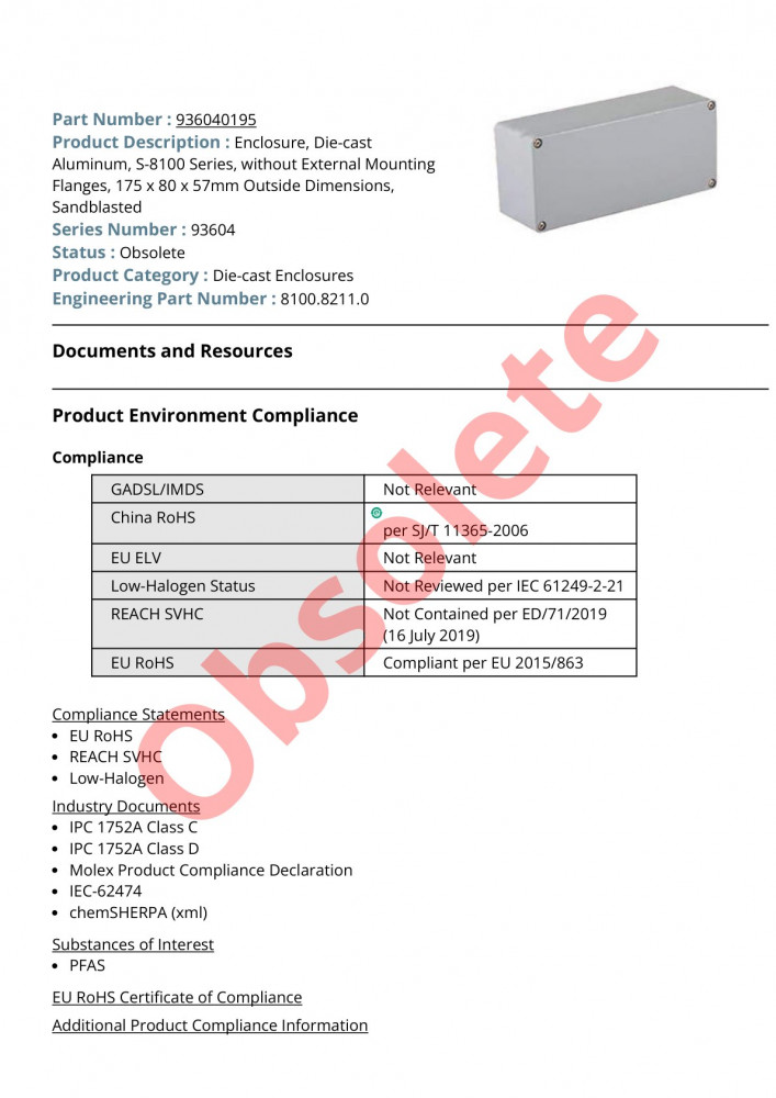 MOLEX 936040195 technical document page 1