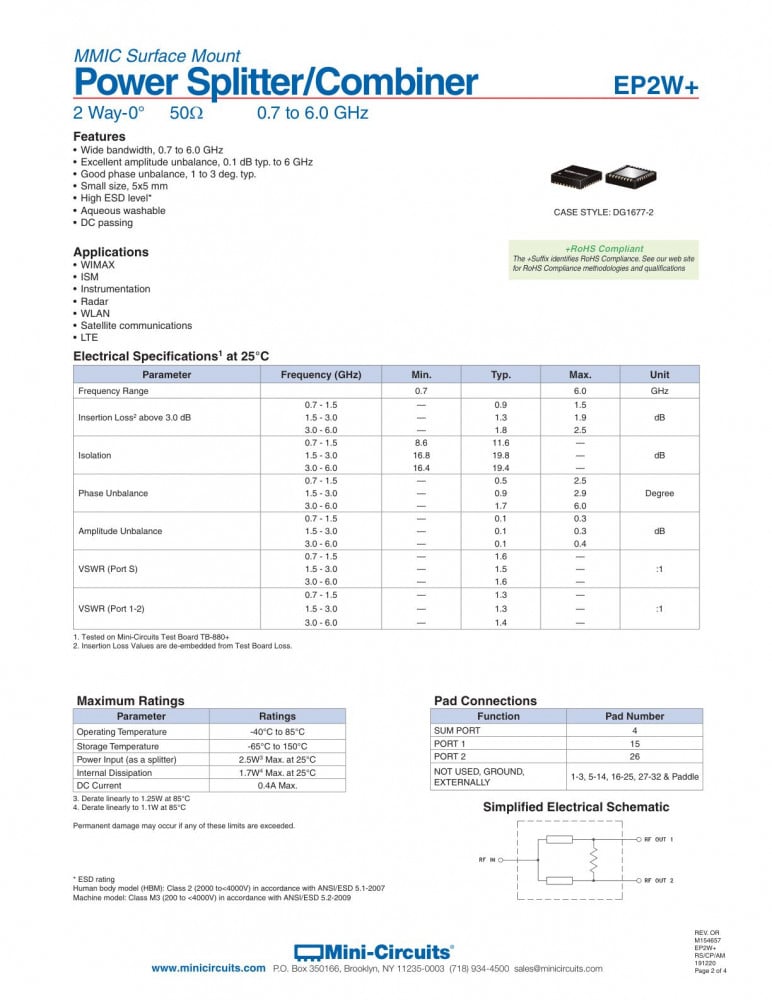 EP2W+ datasheet page 2