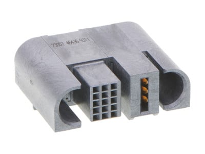 EXTreme Ten60Power Right-Angle Plug with Side Guides, 1 DC Power Circuit, 15 Signal Circuits, 1 DC Power Circuit, Press Fit Tail