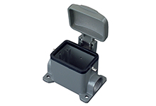 Heavy-Duty Standard (STD) Single Lever Surface Mount Housing, Die-cast Aluminum, with 2 Pegs, with Cover, with Gasket, Size 6B «44x27», Pg16 Thread, Grey