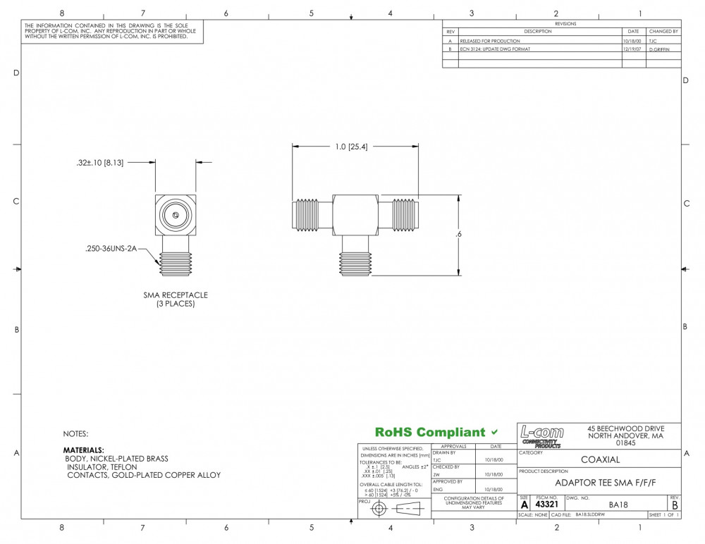 L-com BA18 technical document page