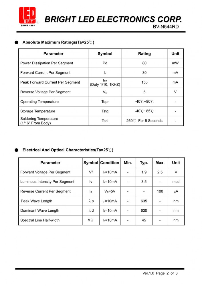 BV-N544RD technical document image, page 2