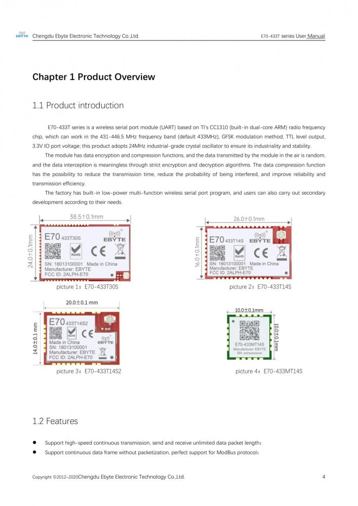 E70-433MT14S manual page 5