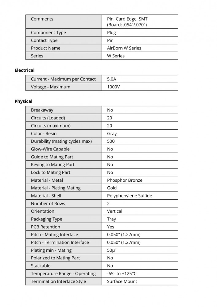 WBA20PMT technical document page 2