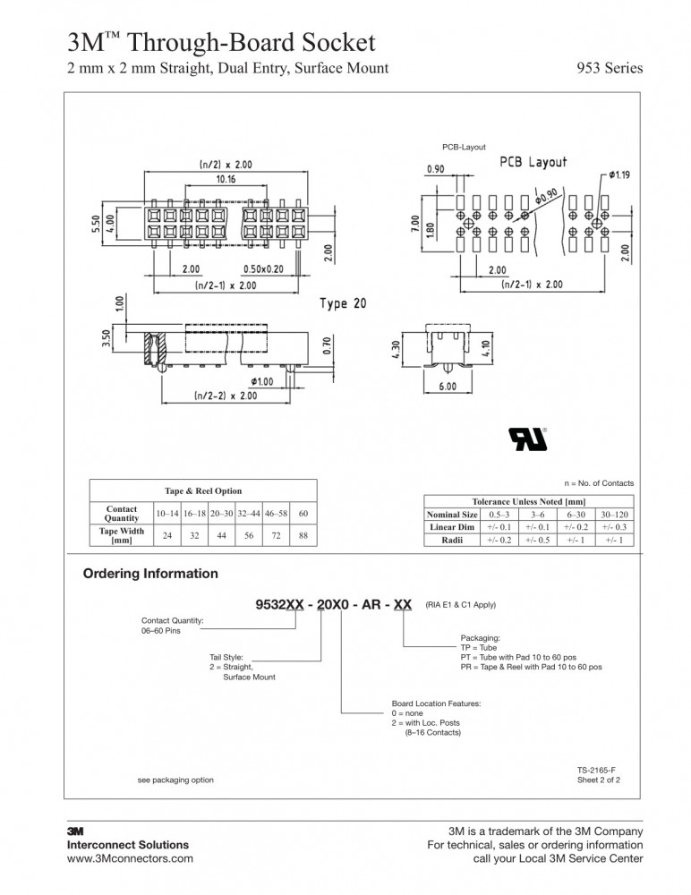 3M 953 Series technical datasheet page 2