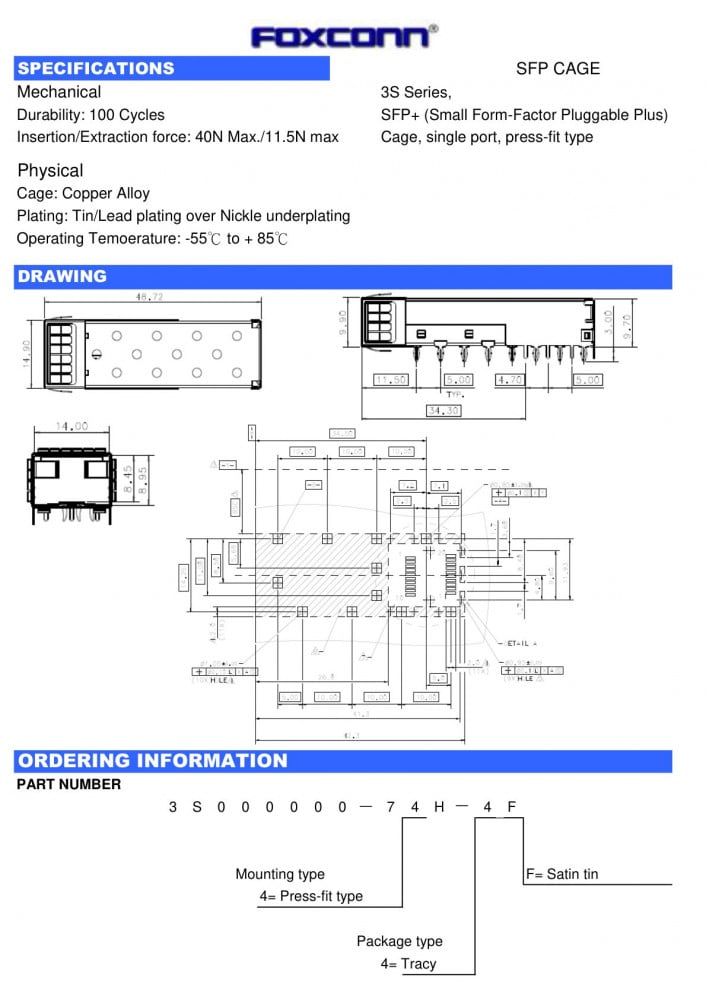 FOXCONN 3S000000-74H-4F technical document page 1