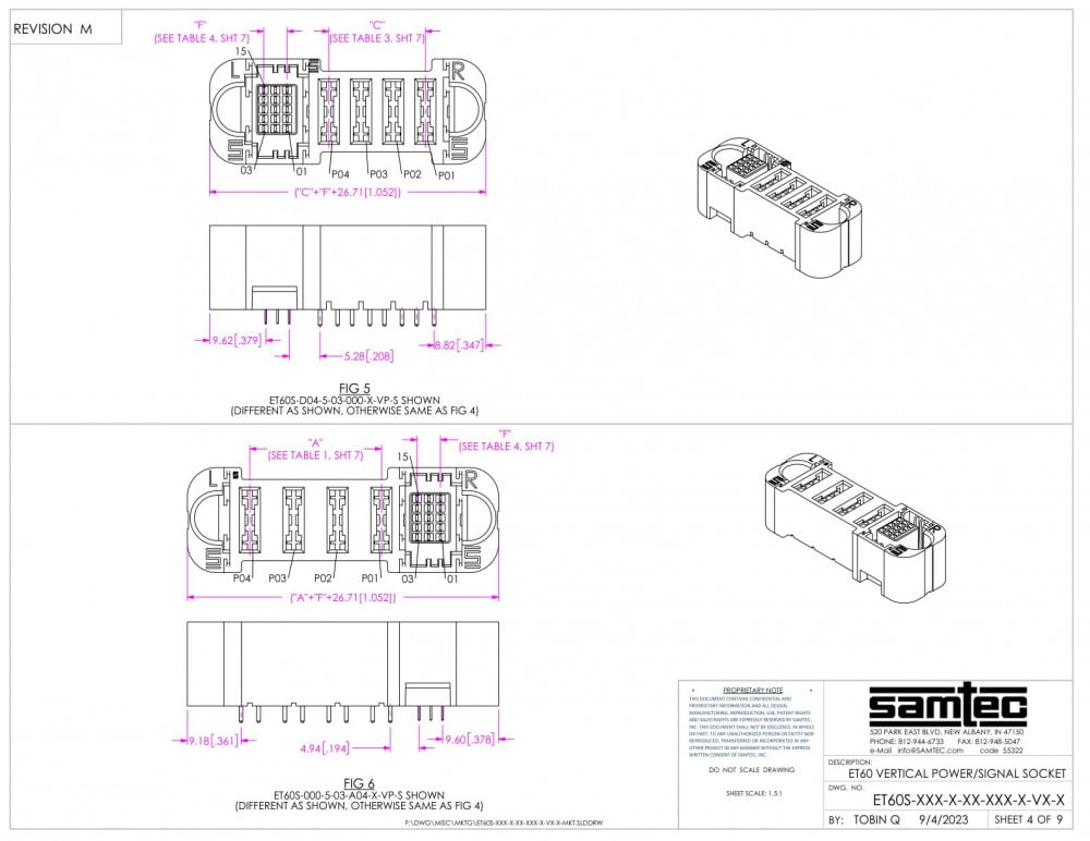 Samtec ET60S drawing page 4