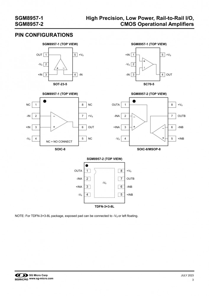 SGM8957 datasheet page 3