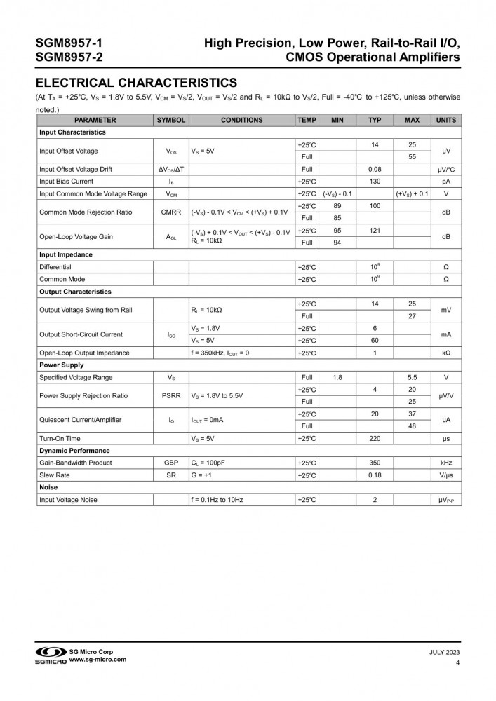 SGM8957 datasheet page 4