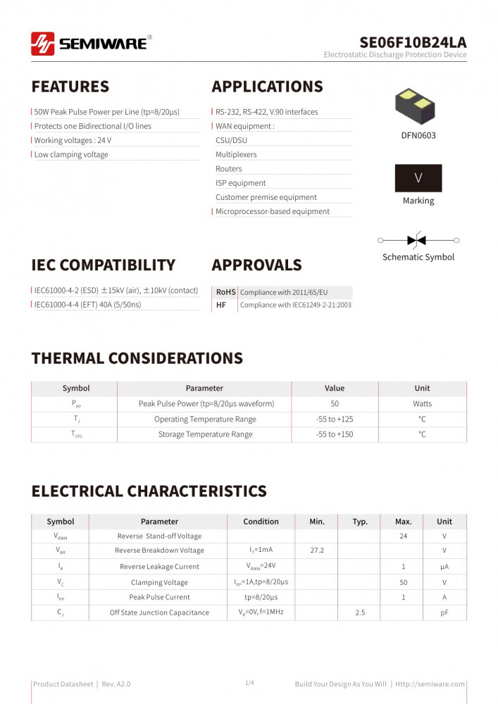 SE06F10B24LA datasheet page 1
