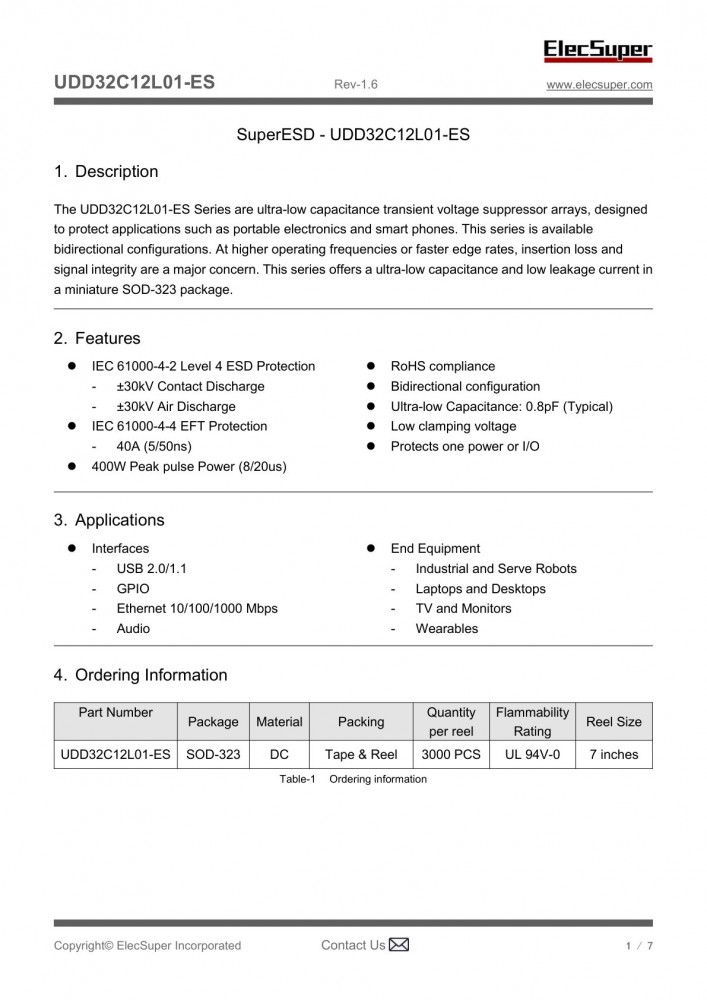 UDD32C12L01-ES datasheet page 1