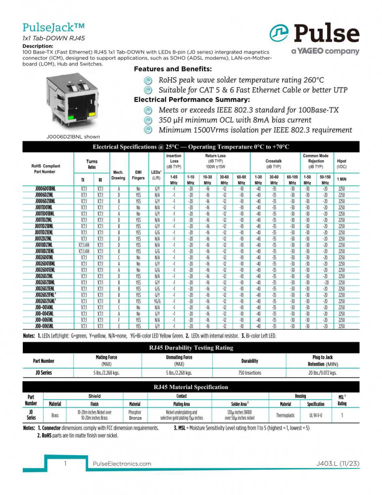 J00-0065NL technical document page 1