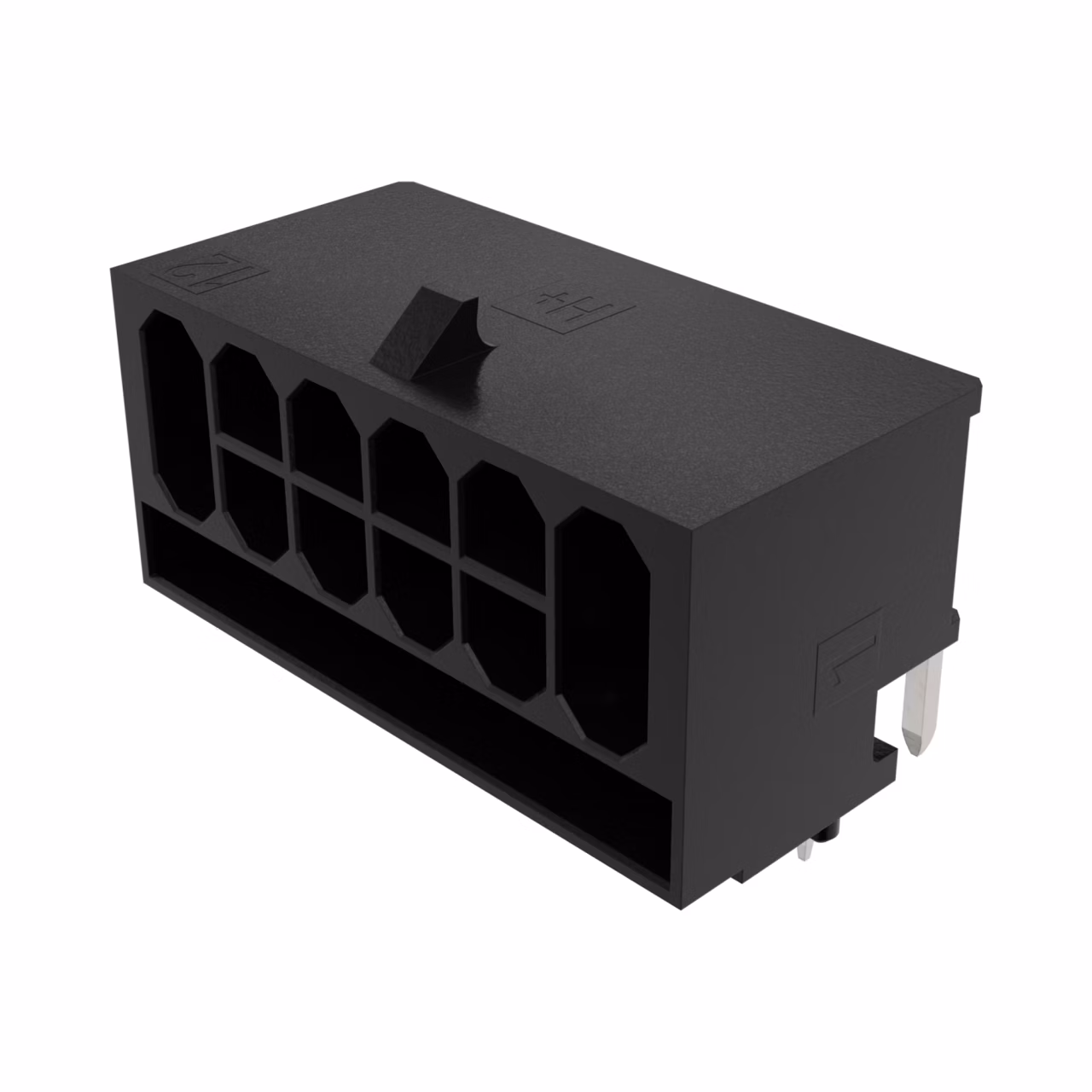 Micro-Fit+ OCP M-PIC 12V Right-Angle Header, Through Hole, 3.00mm Pitch, 3 Rows, 24 Circuits (12 Power, 12 Signal), 2.54mm Tail Length, Matte Tin (Sn) Plating, Black, Tape and Reel for sale